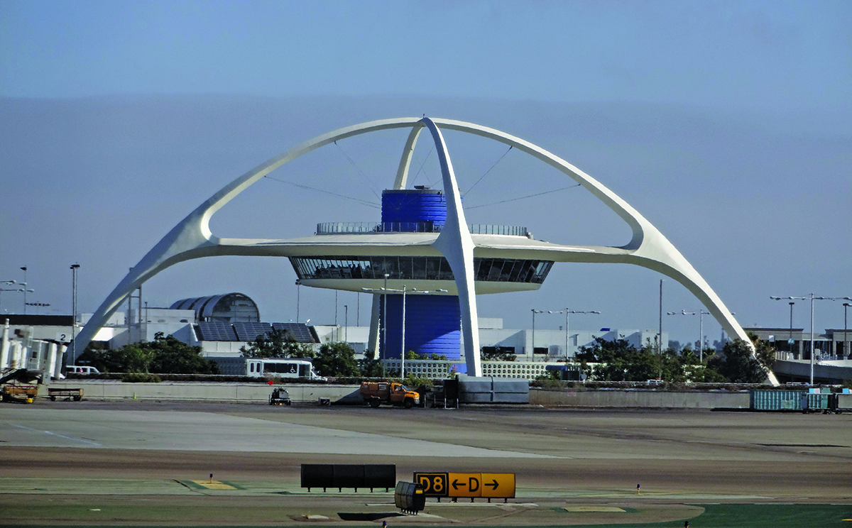 Futuristic white structure with parabolic arches at LAX Airport – a ...
